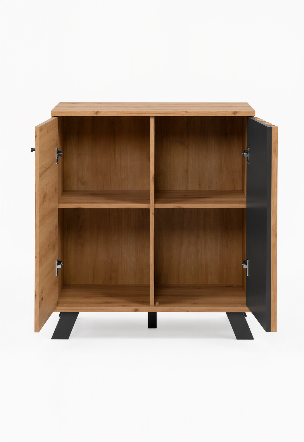 Aparador moderno 2 puertas Ramiro color Duna/Negro TU MESITA – Tu Mesita