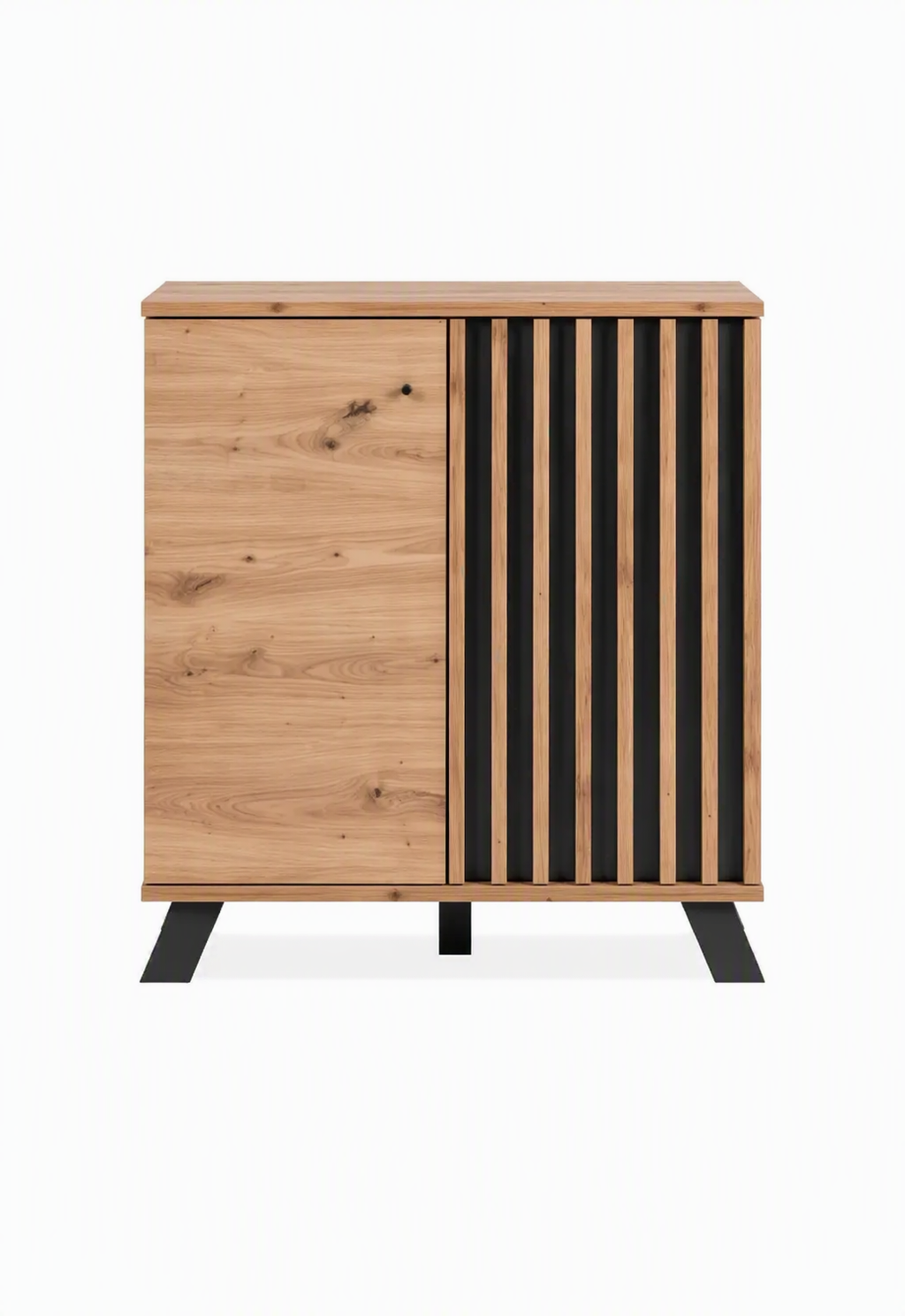 Aparador moderno 2 puertas Ramiro color Duna/Negro TU MESITA – Tu Mesita